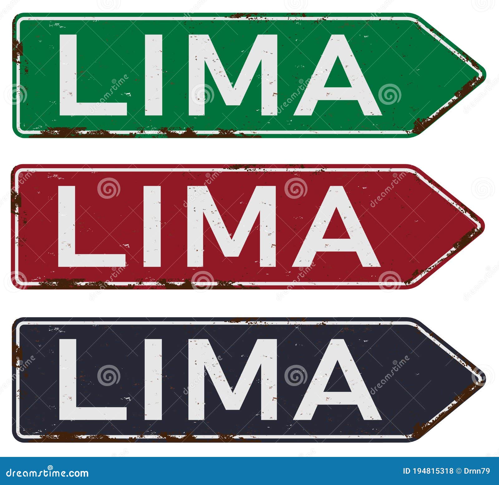 Lima Road Sign Arrow Isolated on White Background. Stock Vector ...