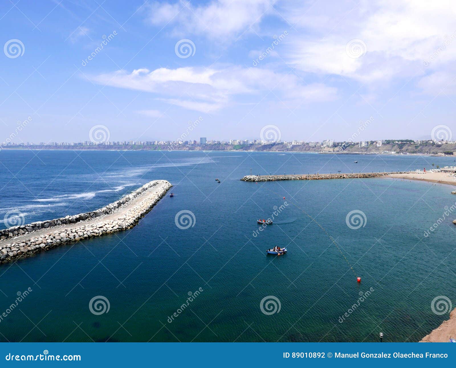 Lima View To the North Bay from Chorrillos District Stock Photo - Image ...