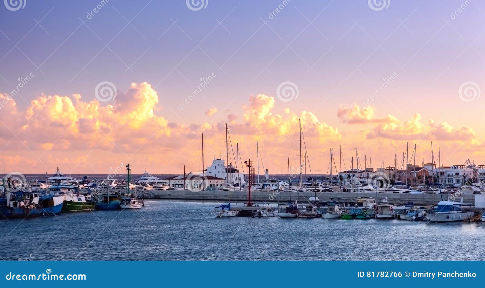 Limassol Old Port at Sunset. Cyprus Stock Photo - Image of marina ...