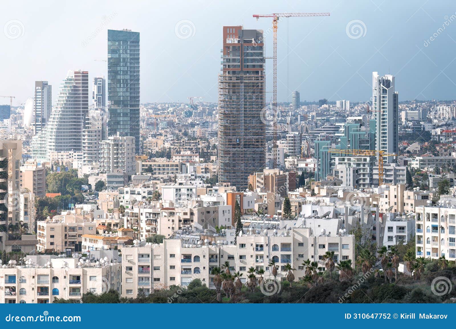 Limassol Skyline with Modern Skyscrapers and Construction Sites Stock ...