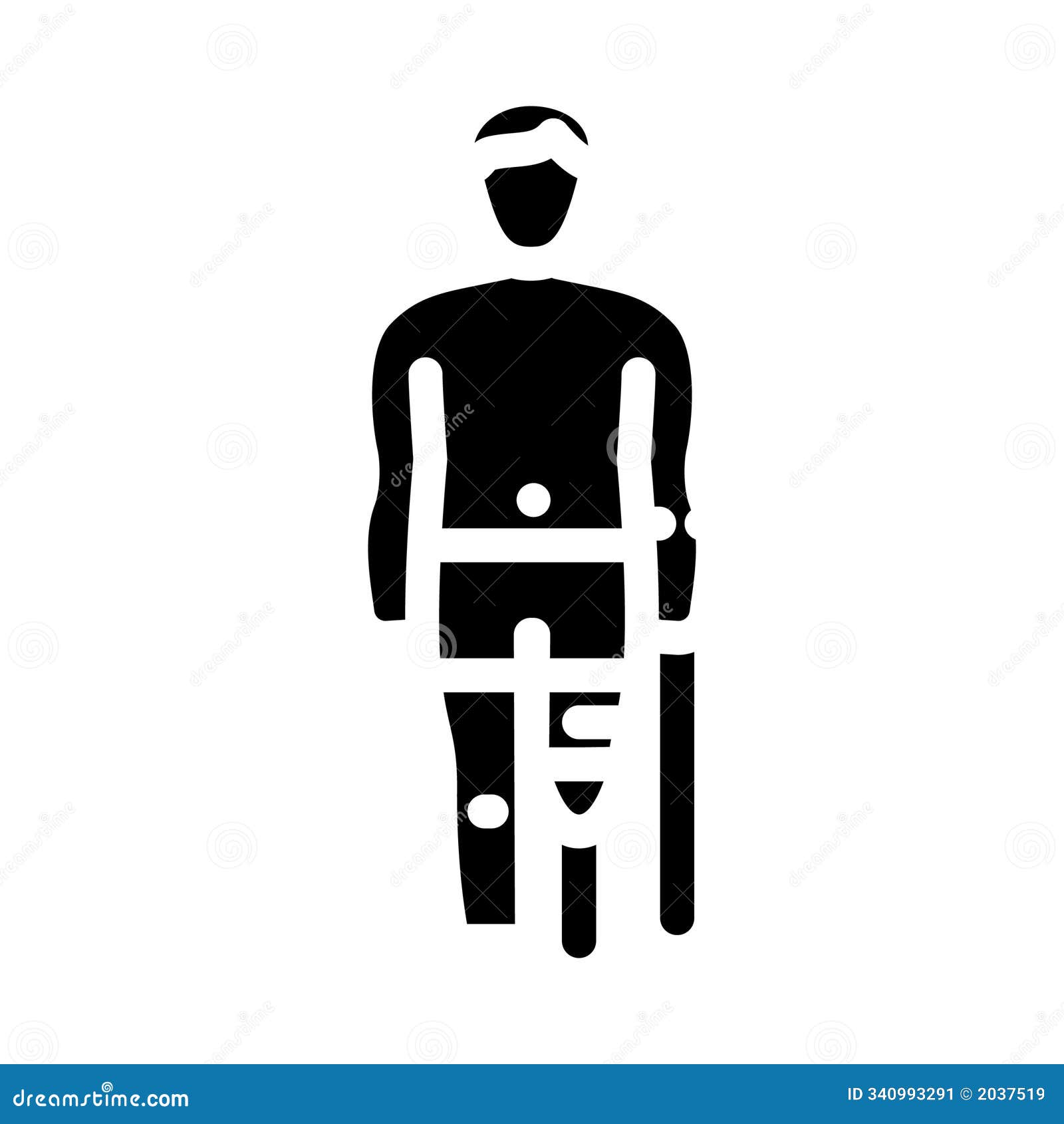 Limb Amputation Surgery Glyph Icon Vector Illustration Stock ...