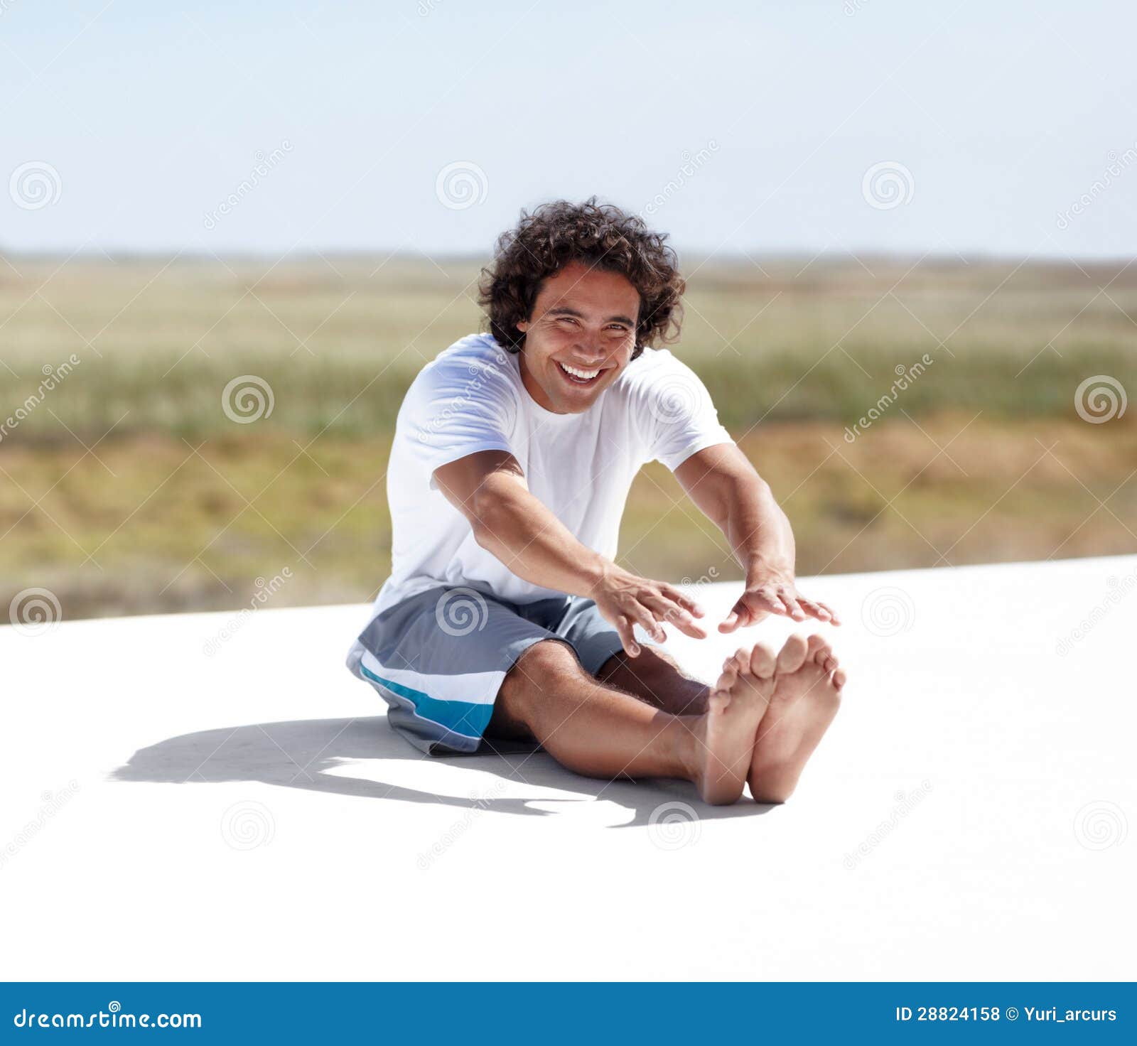 Limbering Up before a Workout Stock Photo - Image of happiness ...