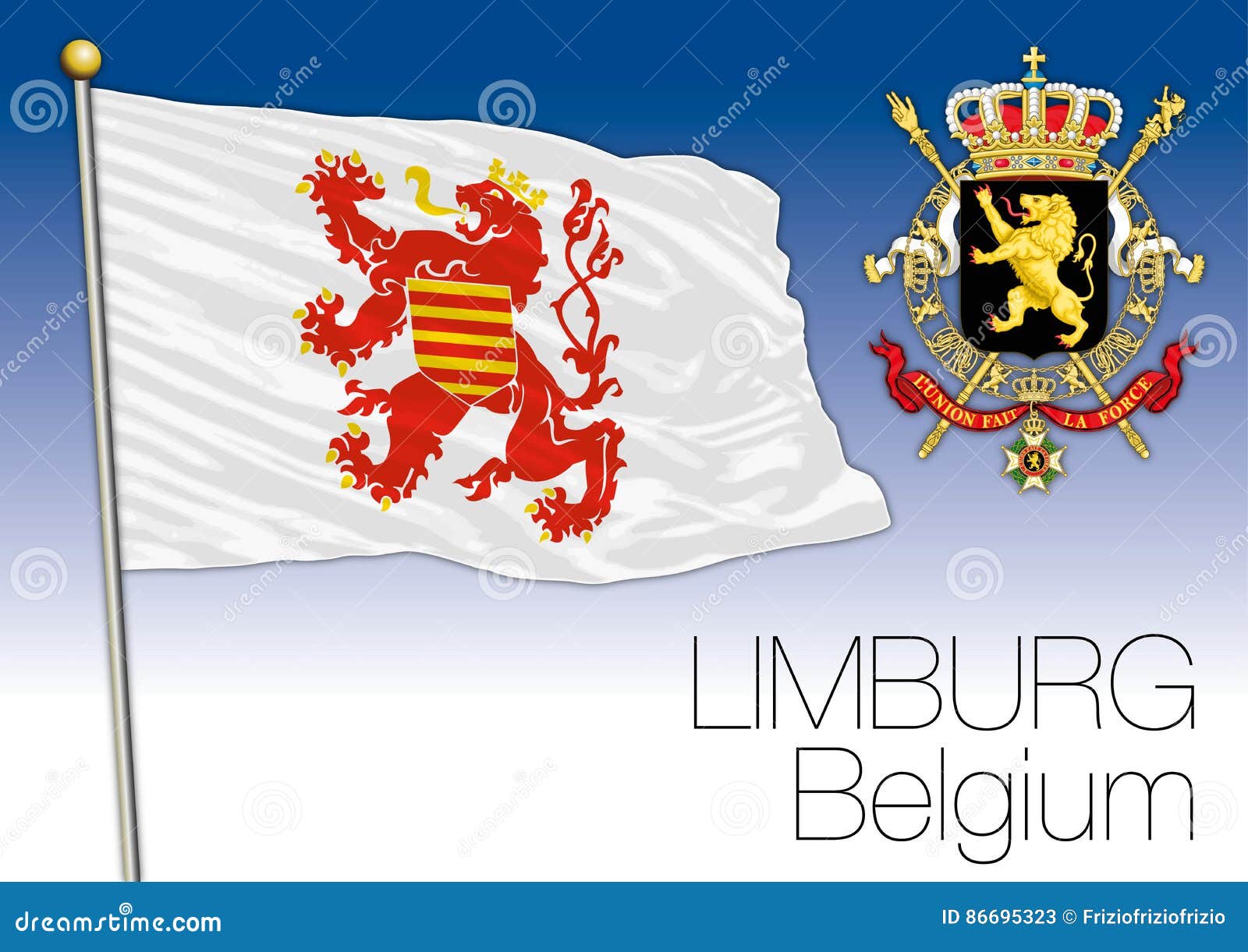 Limburg Regional Flag, Belgium Stock Vector - Illustration of regional ...