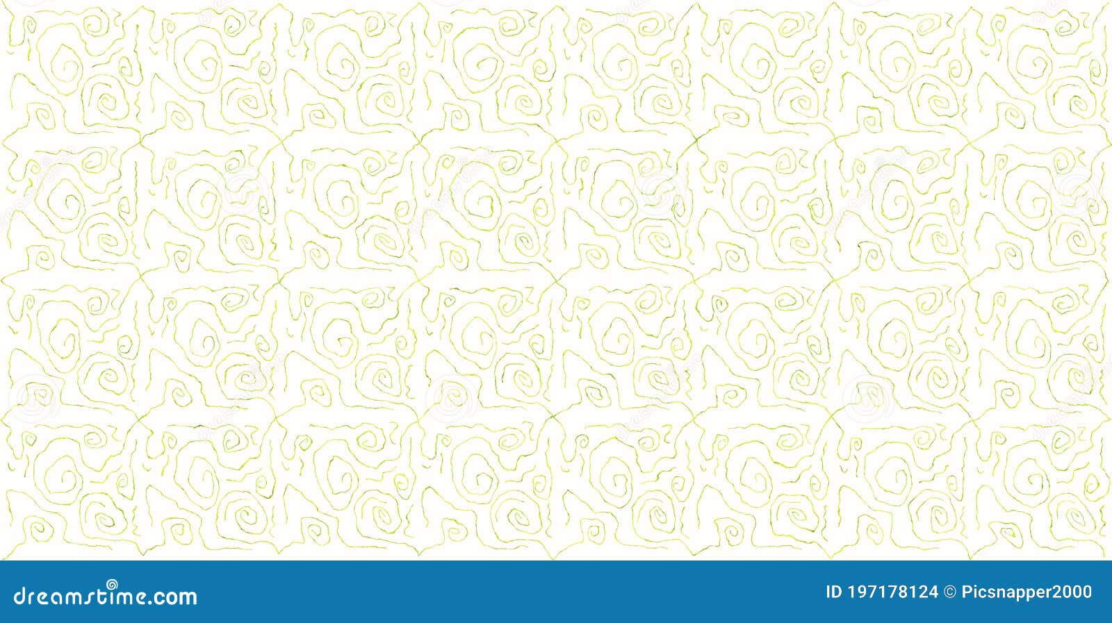 Lime Abstract Line Work Pattern Hand Drawn Squiggly and Random Lines ...