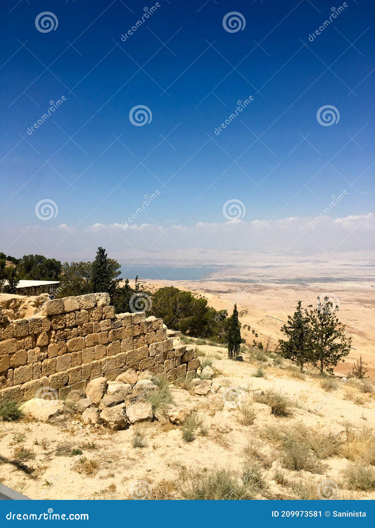 Lime Brick and Rock Wall in Jordan Desert Landscape Stock Image - Image ...