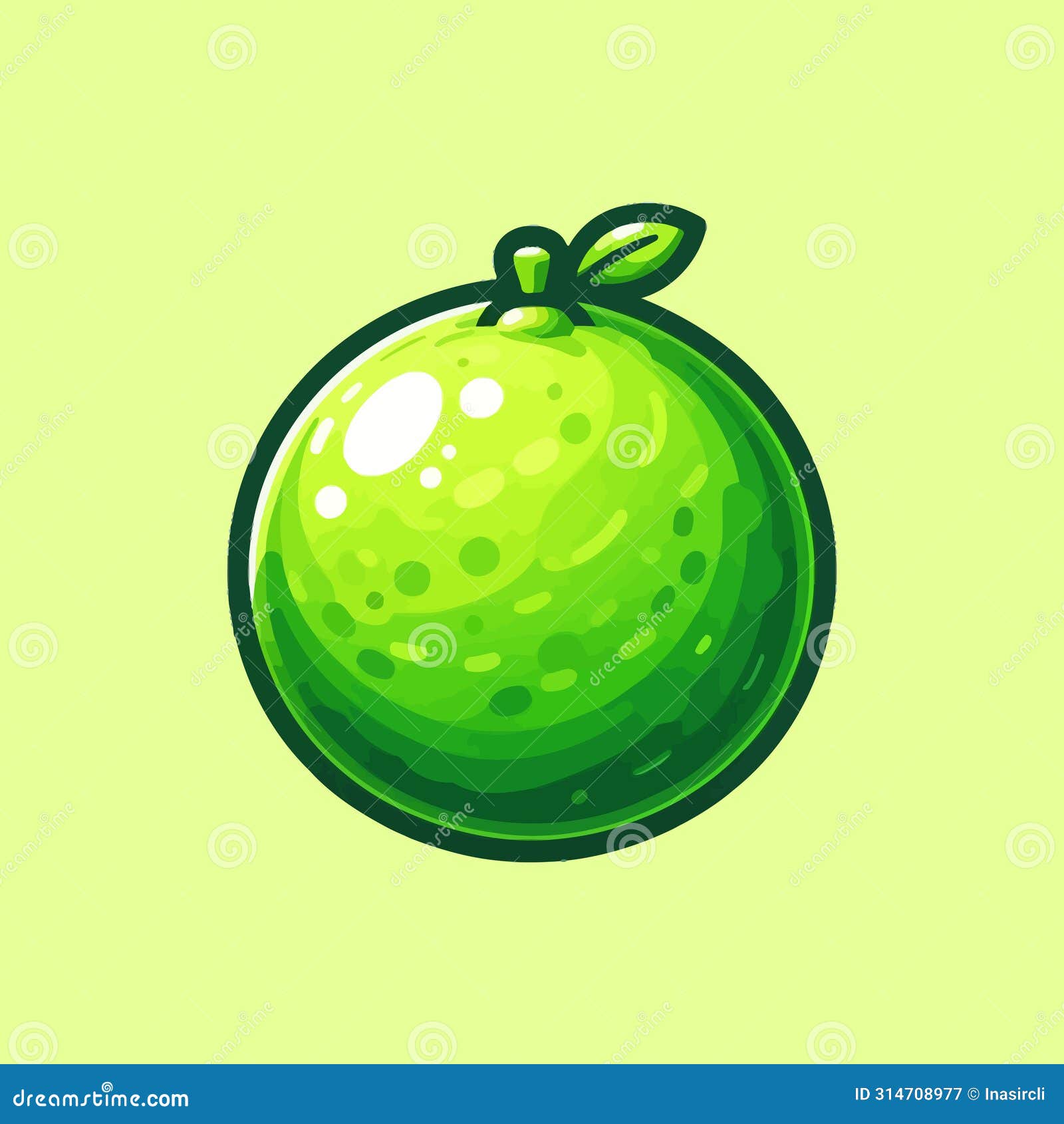 Lime Cartoon Style Flat Vector Illustration Stock Vector - Illustration ...