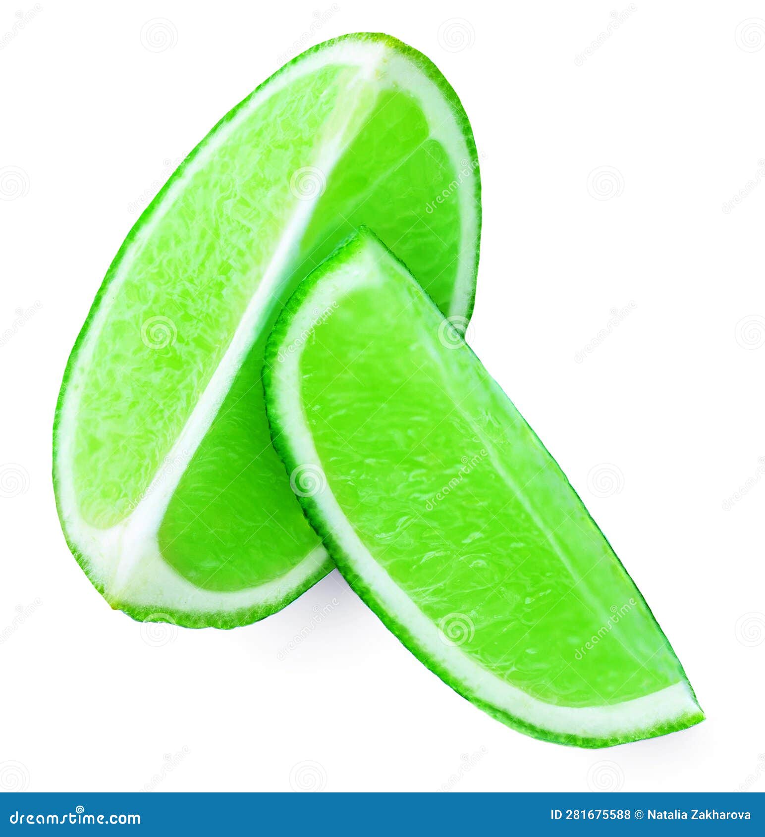 Lime Citrus Fruit with Slices Isolated on White Background. Lime Top ...