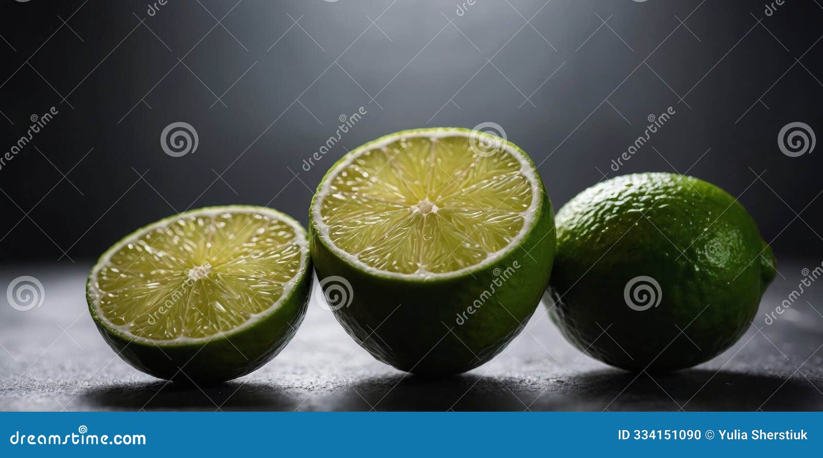 A Lime is Cut in Half and the Inside is Shown. Stock Illustration ...