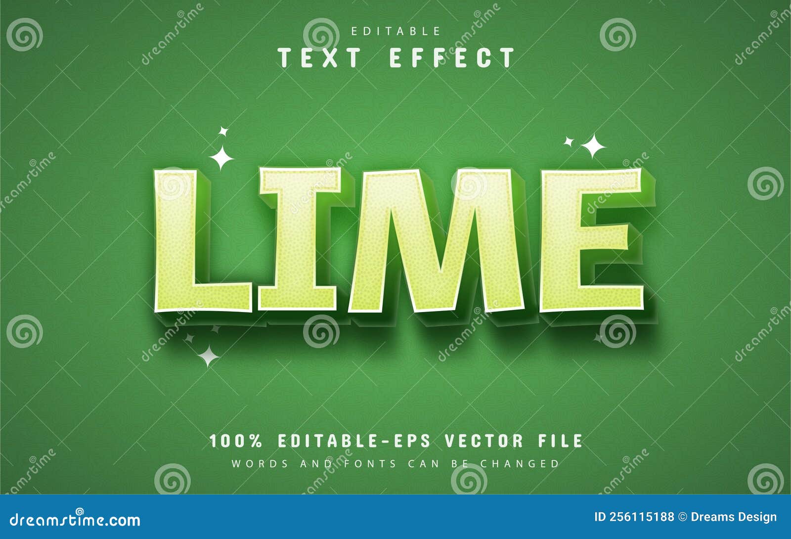 Lime 3d text effect stock vector. Illustration of color - 256115188