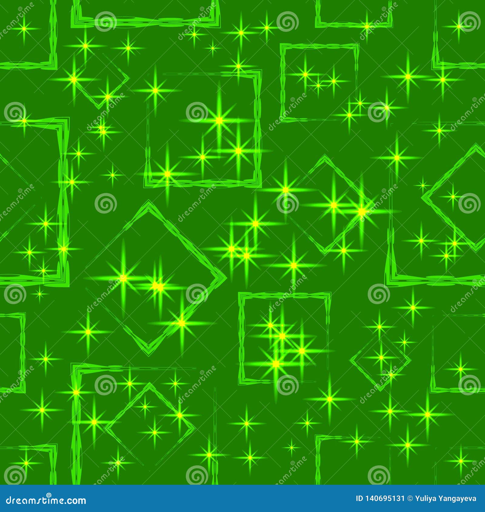 Lime Diamonds and Squares at the Intersection with the Stars on a Green ...