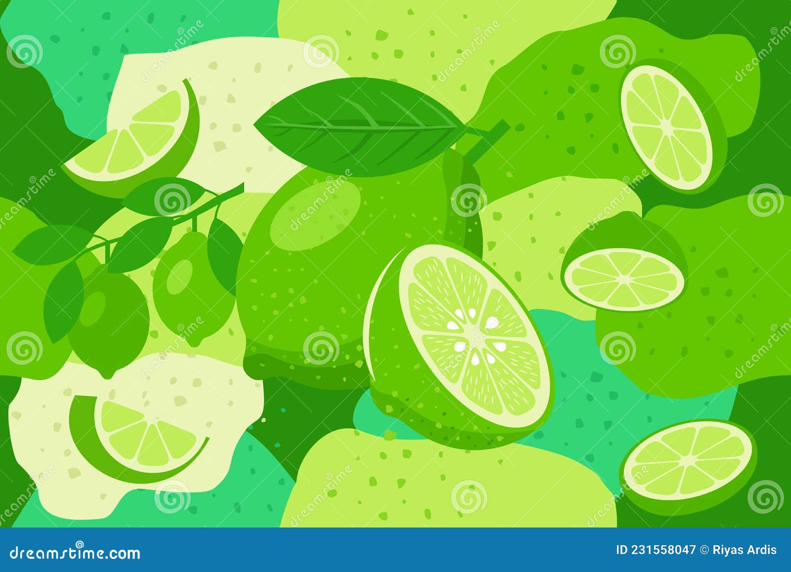 Lime Elements Seamless Pattern Abstract Vector Design Background Stock ...