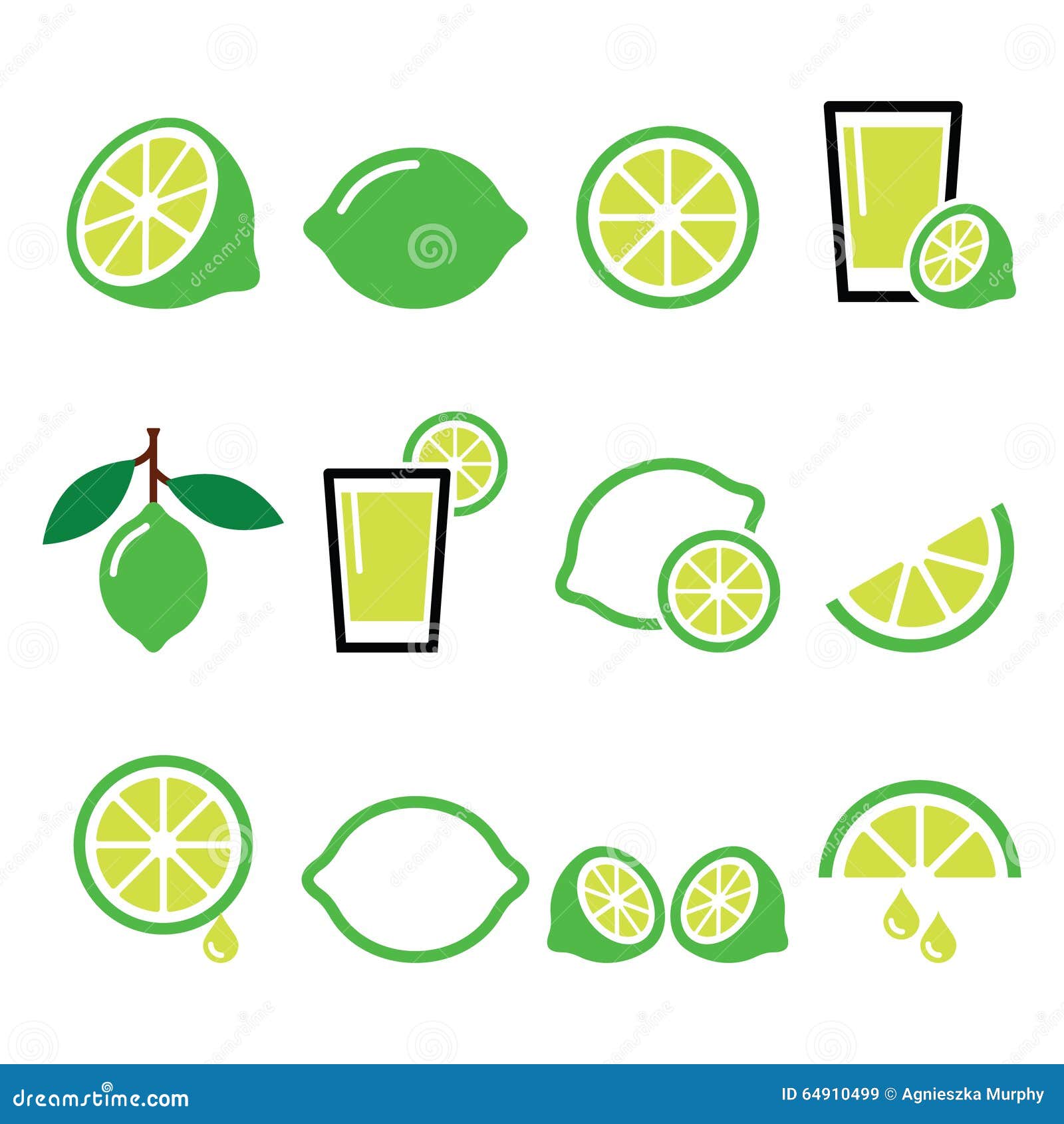 Lime - food icons set stock illustration. Illustration of industry ...