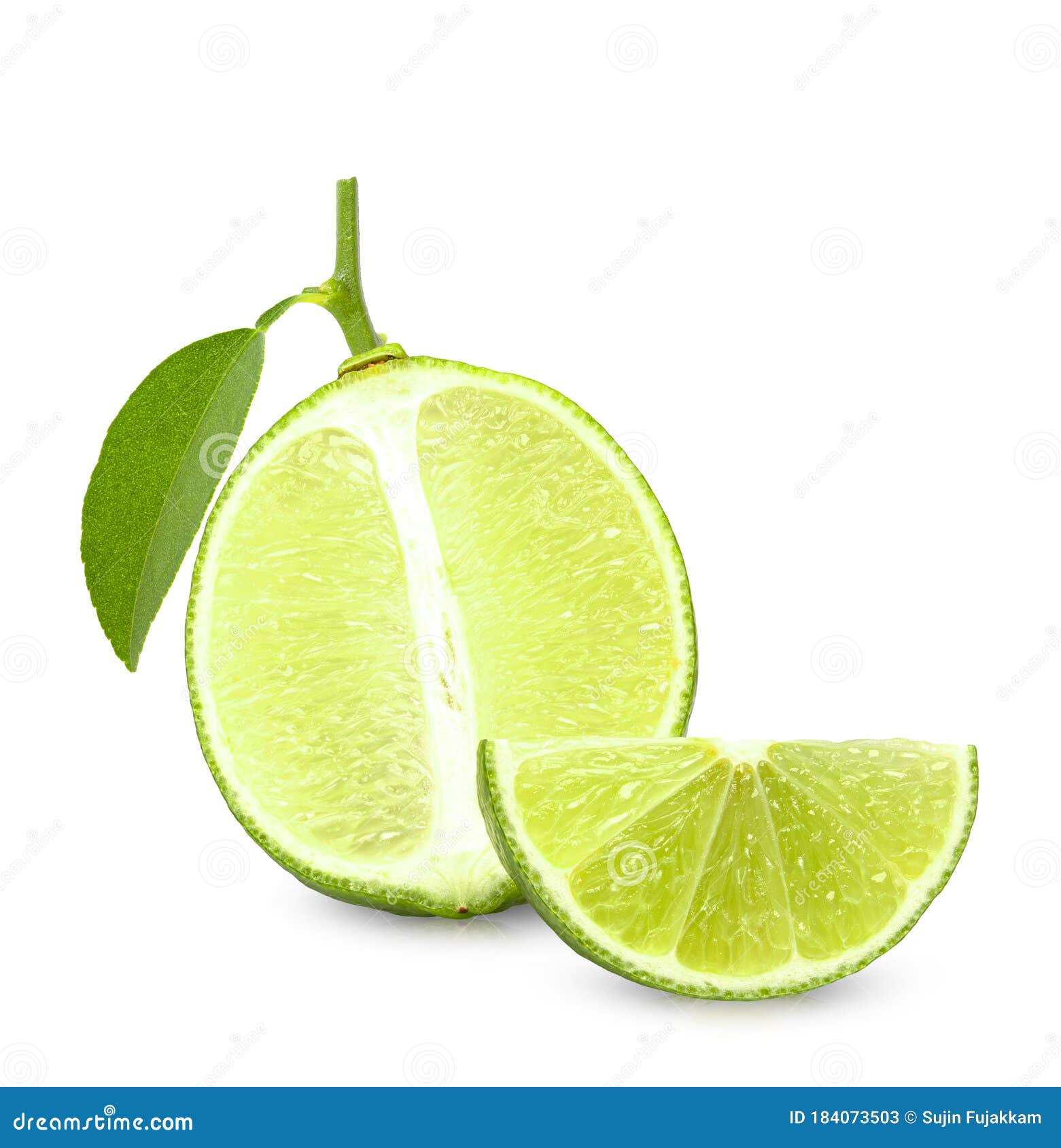 Lime. Fresh Fruit with Leaf Isolated on White Background Stock Image ...