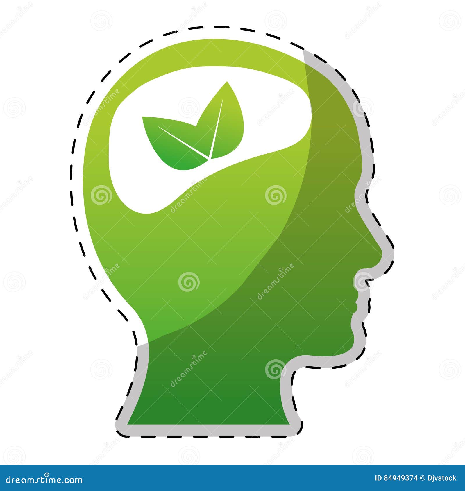 Lime Green Brain Leaves Icon Stock Illustration - Illustration of ...