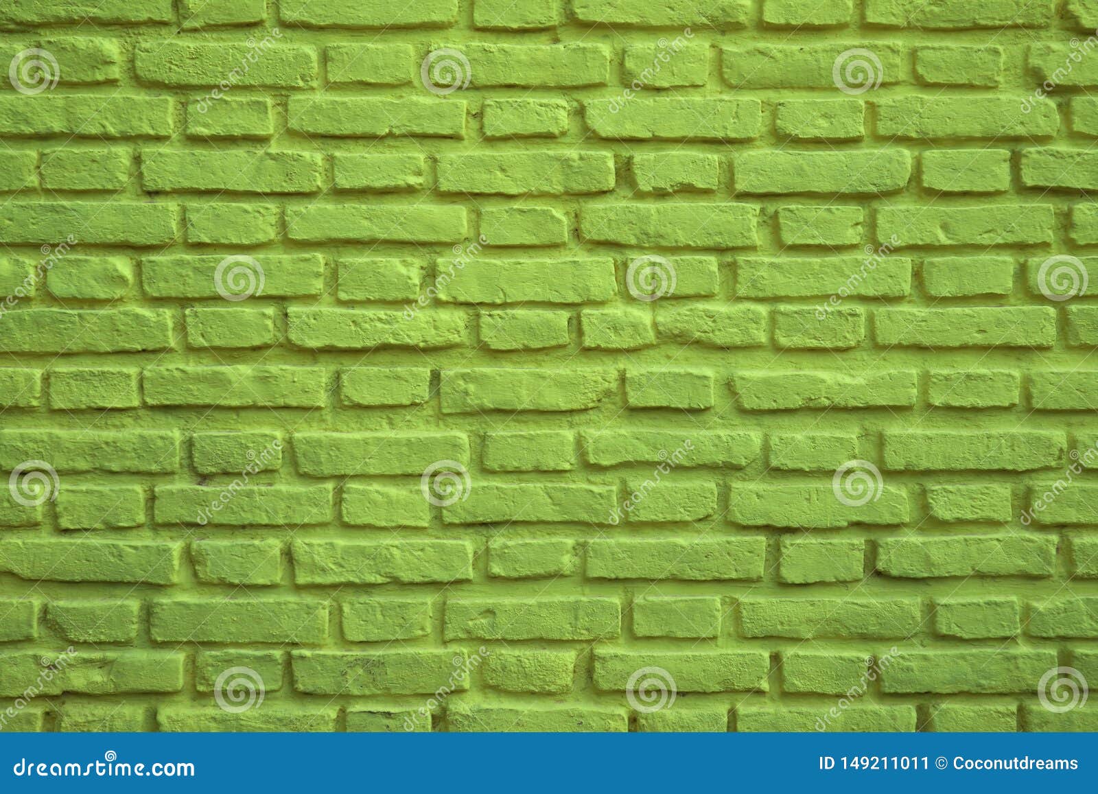 Lime Green Colored Old Brick Wall For Background, Banner Or Wallpaper ...