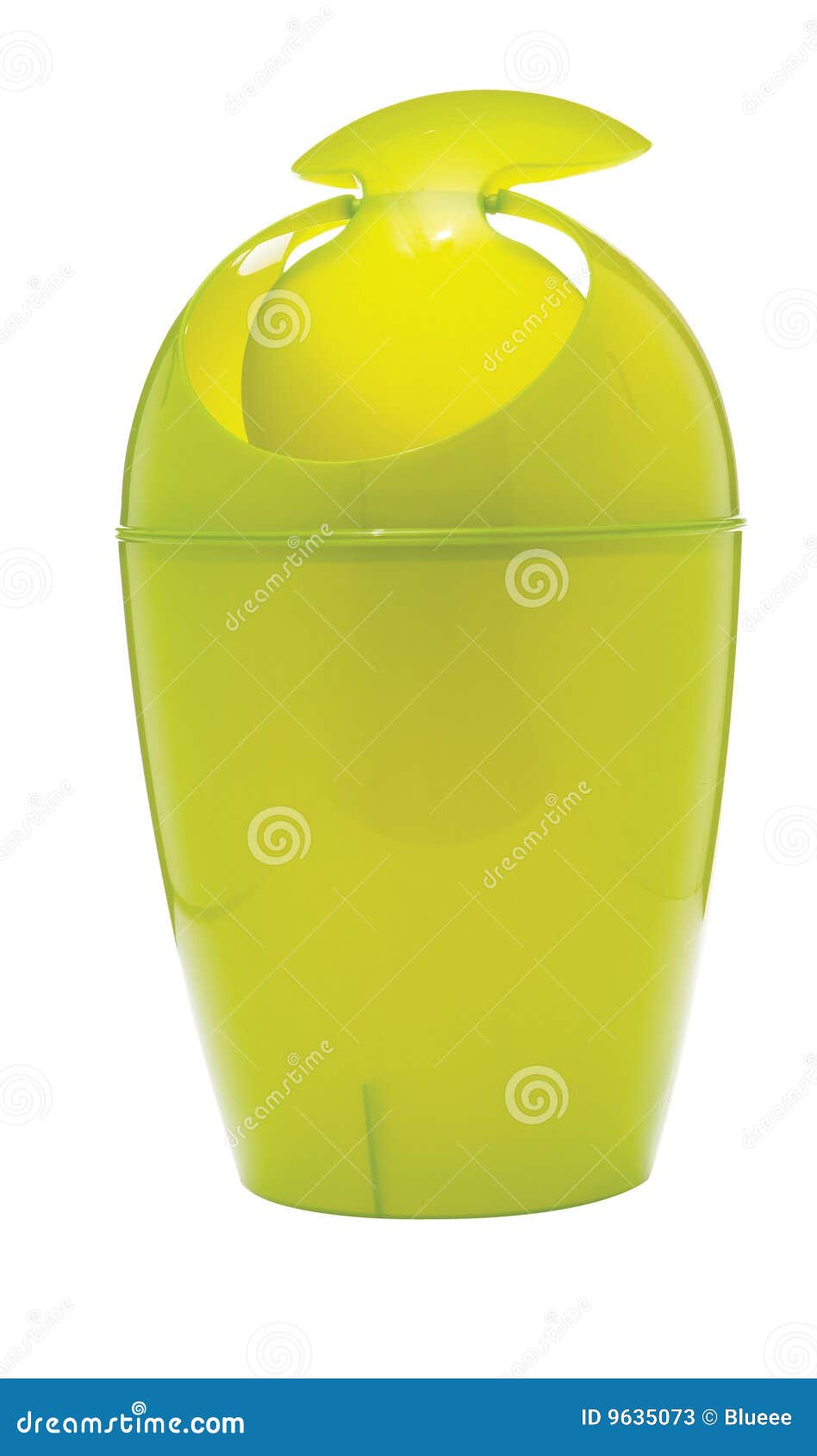 Lime-green garbage can stock image. Image of grass, limbs - 9635073