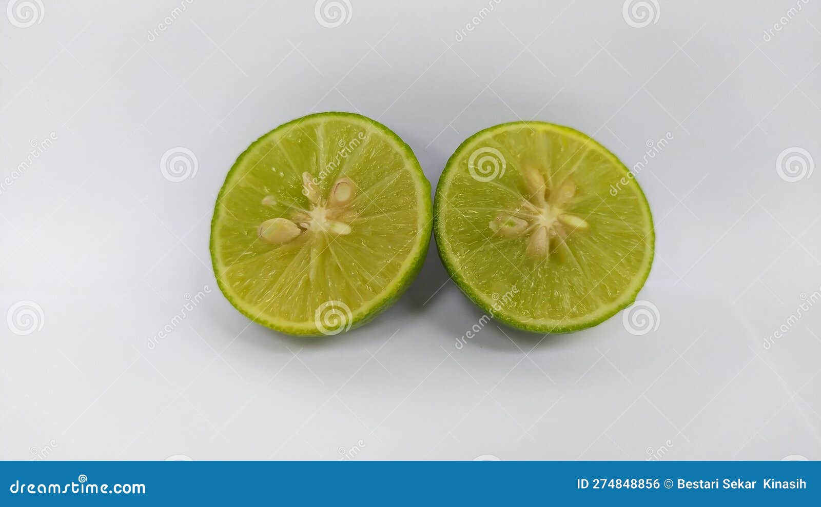 Lime Green or Jeruk Nipis with Cut in Half and Slices Isolated on White ...