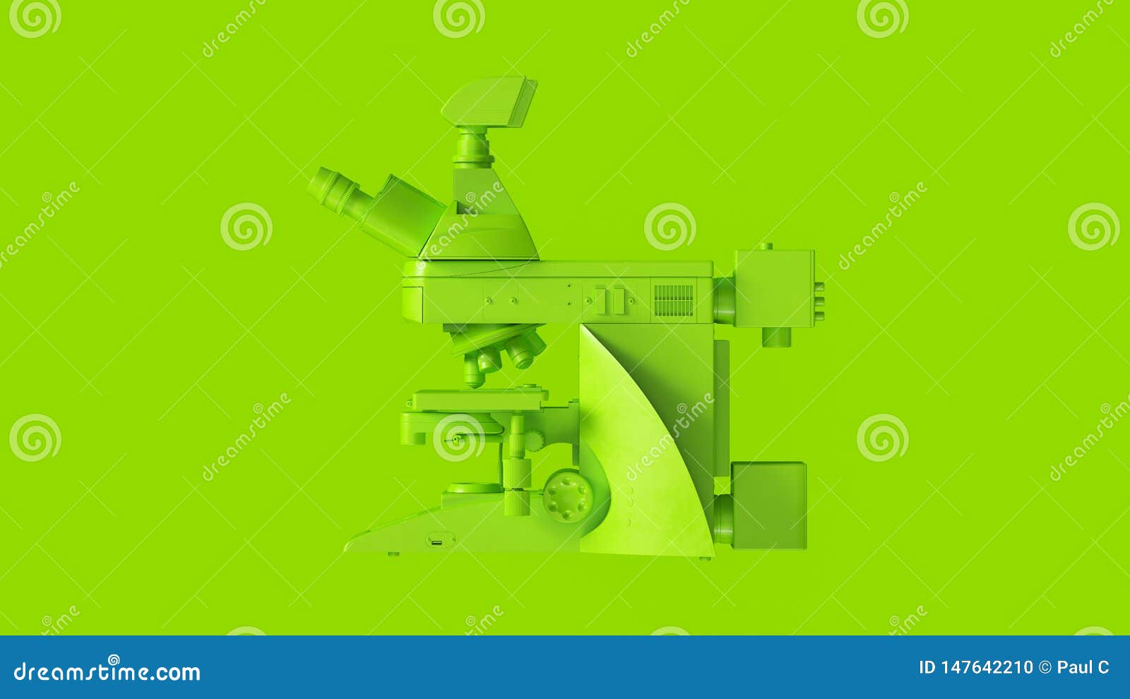 Lime Green Modern Digital Microscope Stock Illustration - Illustration ...