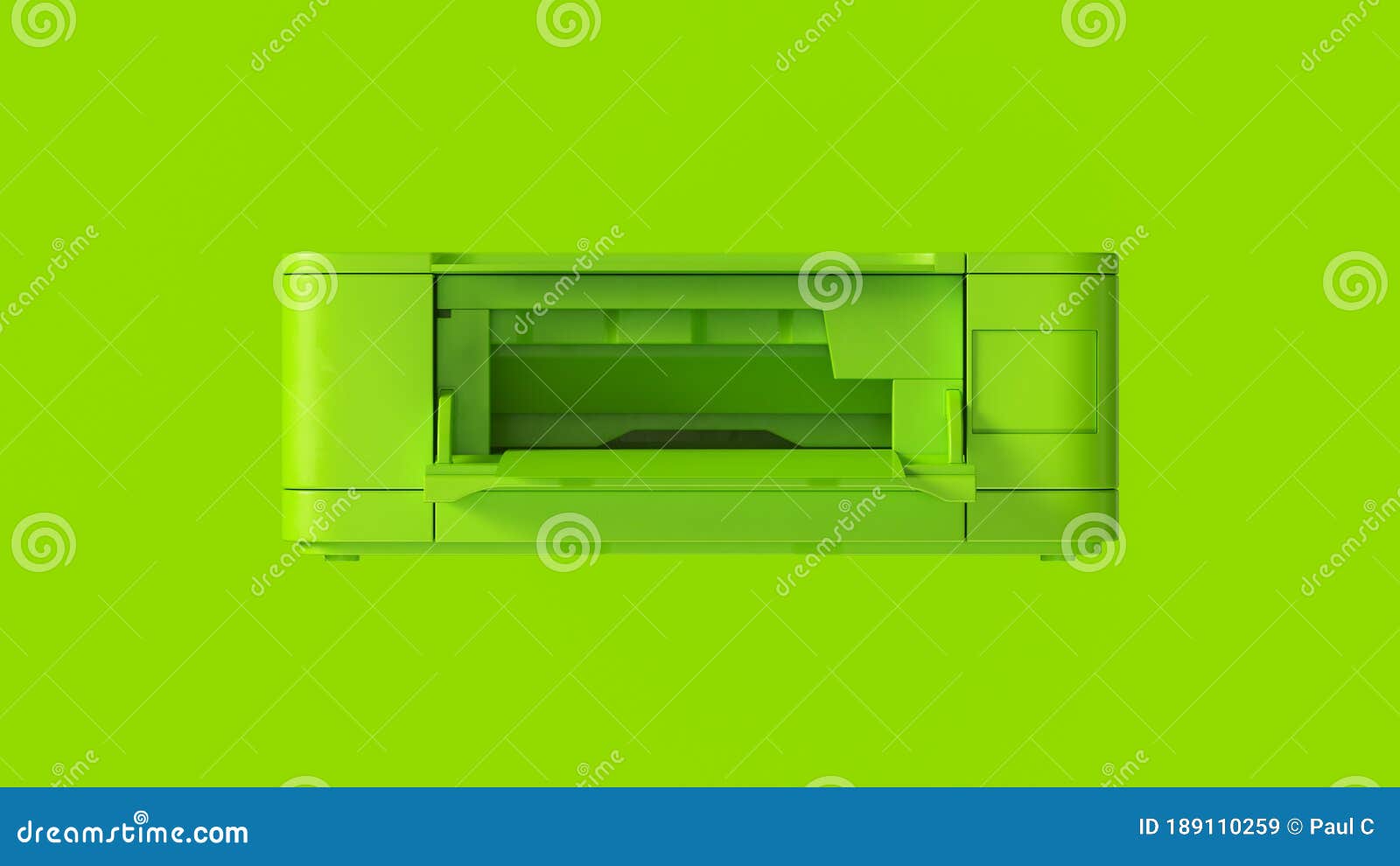 Lime Green Office Desktop Printer Stock Illustration - Illustration of ...
