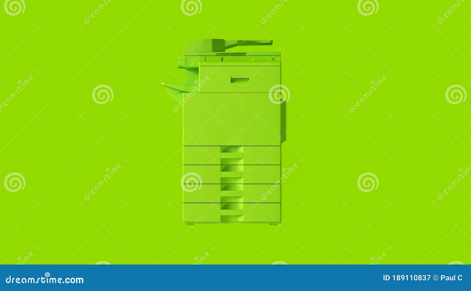Lime Green Office Large Printer Stock Illustration - Illustration of ...