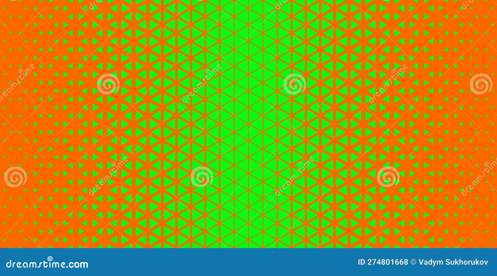 Lime Green Orange Halftone Triangles Pattern. Abstract Geometric ...