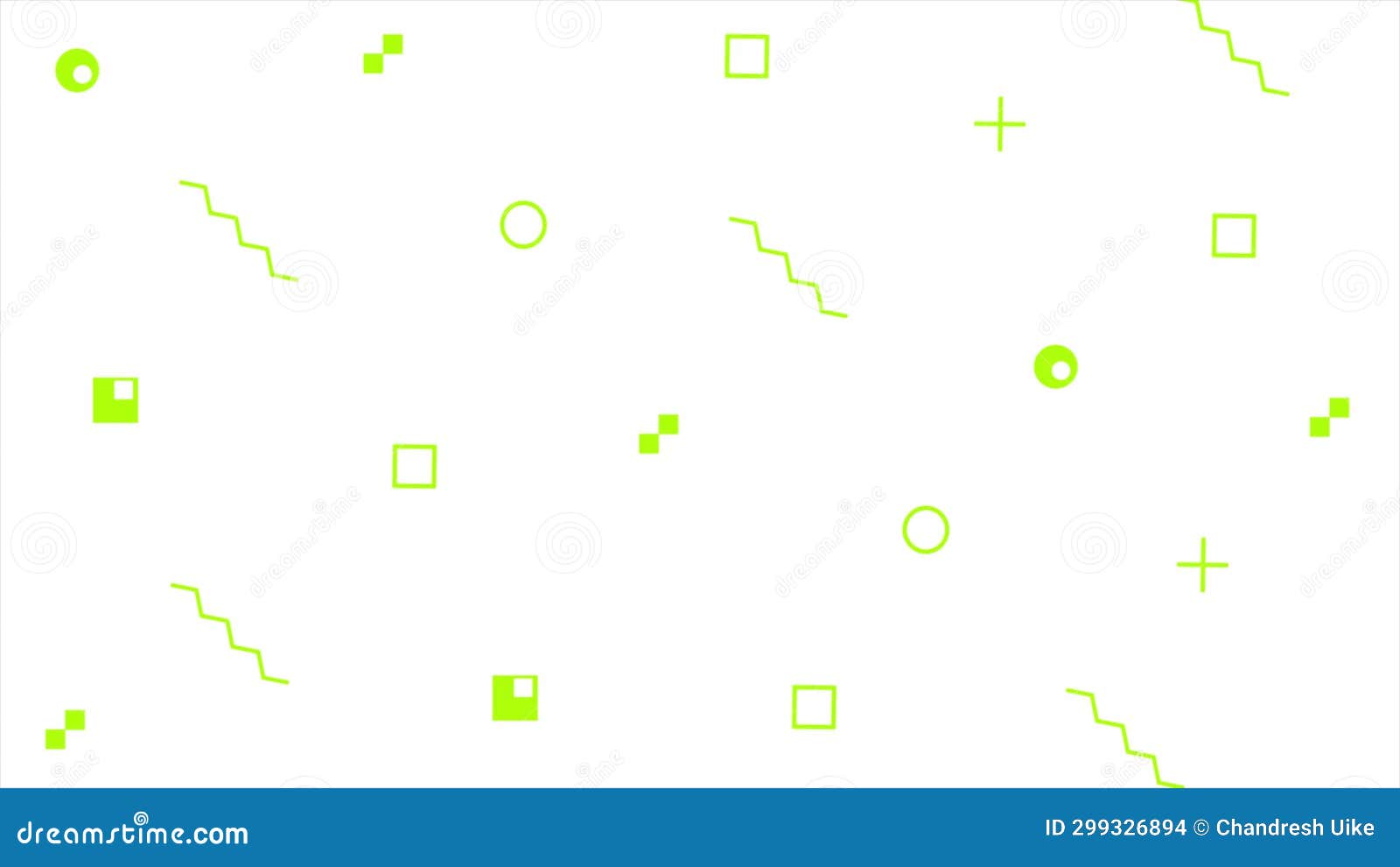 Lime Green Random Abstract Shapes Pop Style Minimal White Background ...