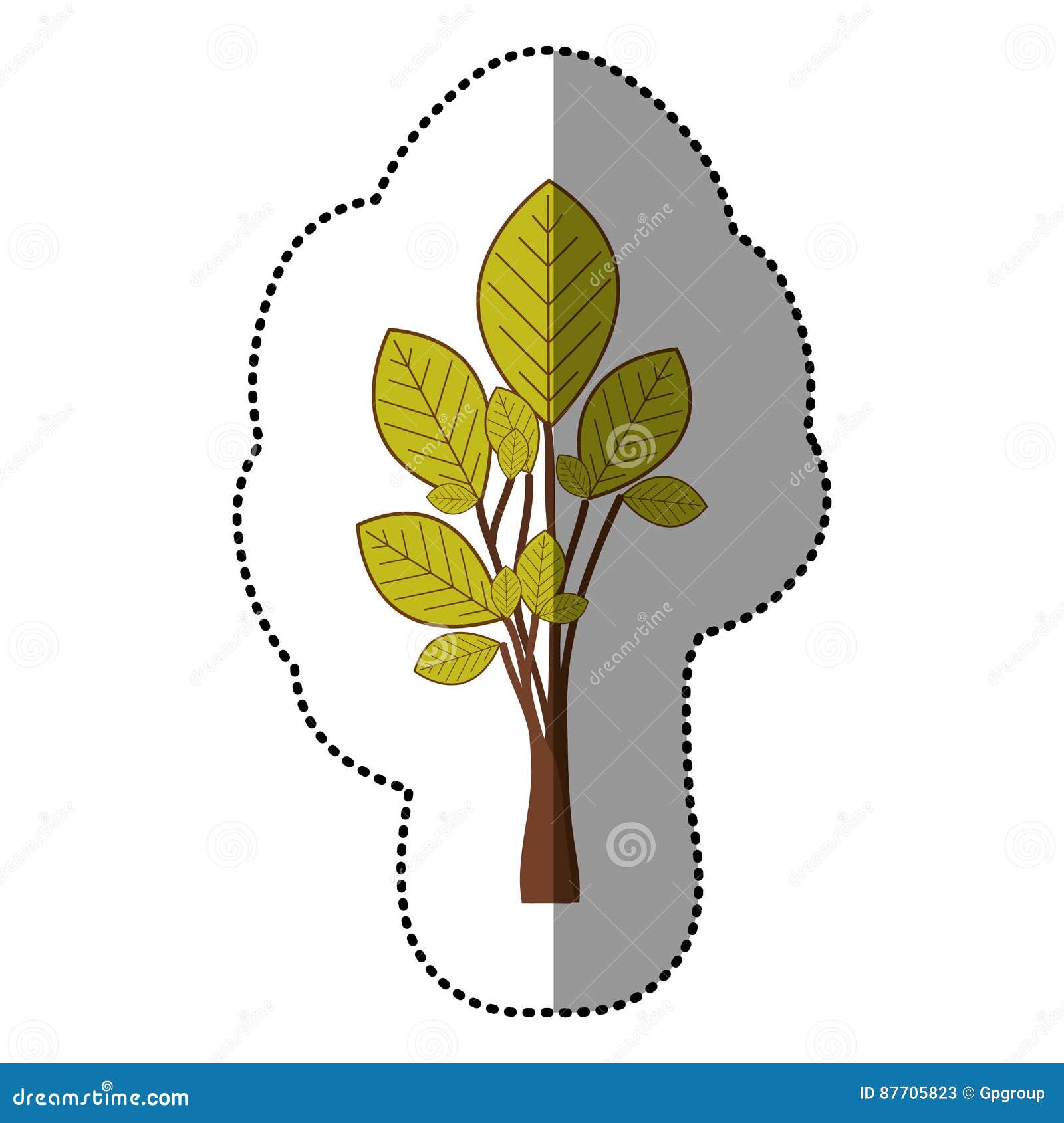 Lime Green Stylized Tree Icon Stock Illustration - Illustration of ...