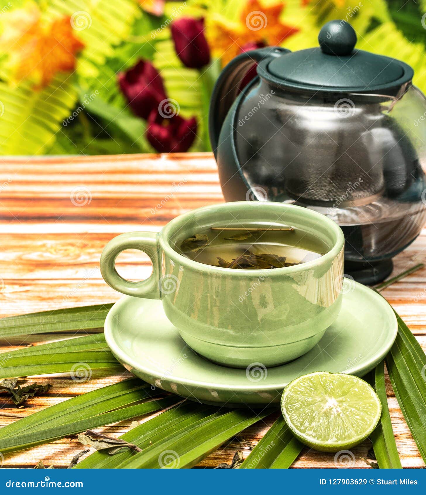 Lime Green Tea Means Refreshments Restaurant and Refreshment Stock ...