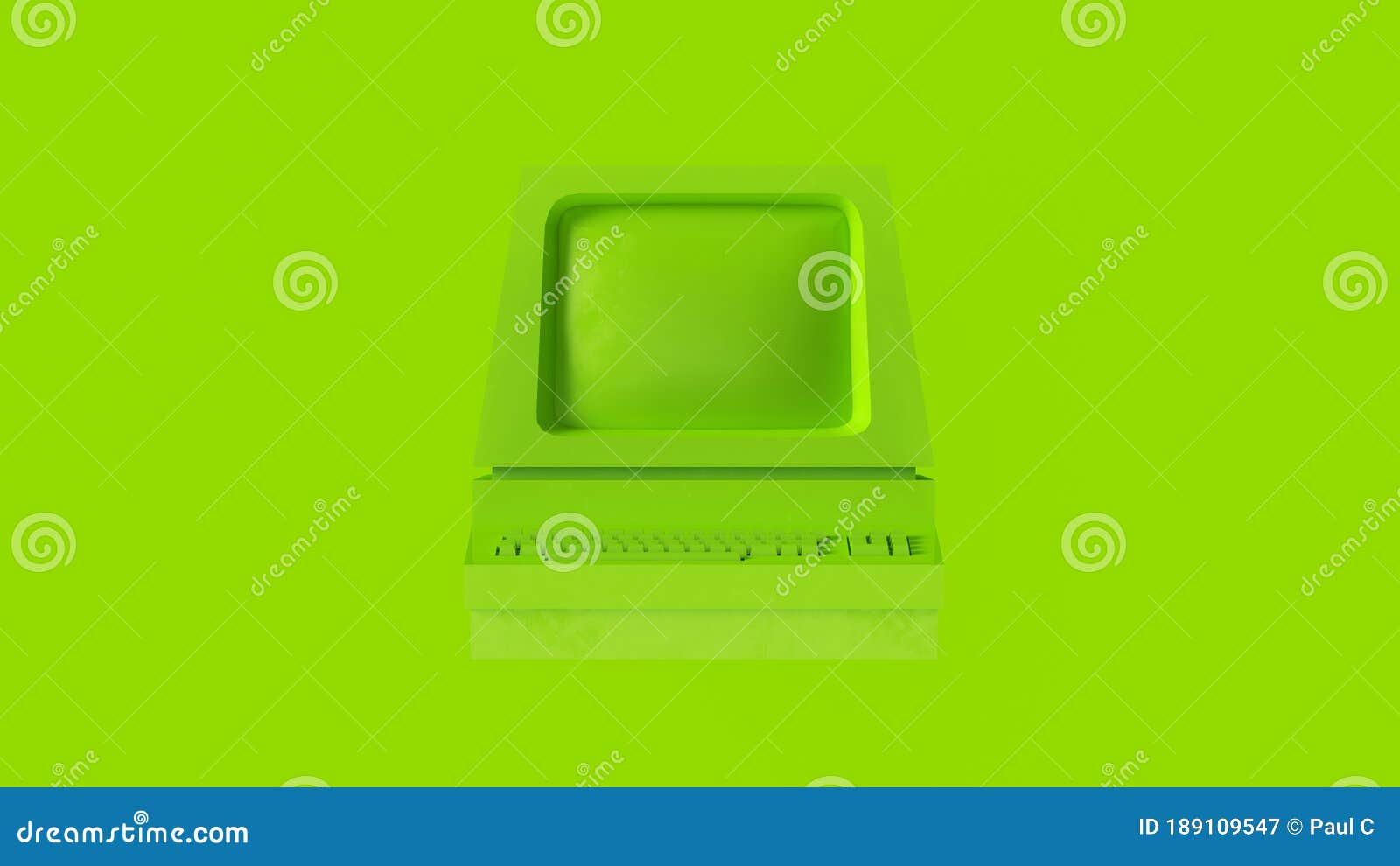 Lime Green Vintage Computer Stock Illustration - Illustration of ...