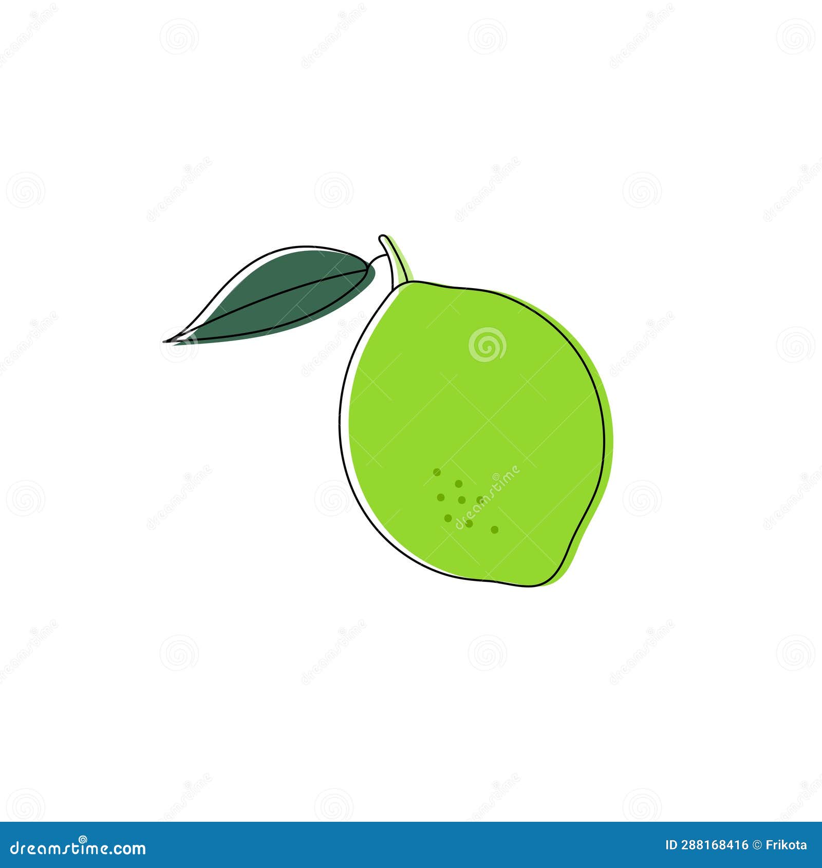 Lime Hand Drawn. Abstract Shape Fruit Inspiration. Vector Illustration ...