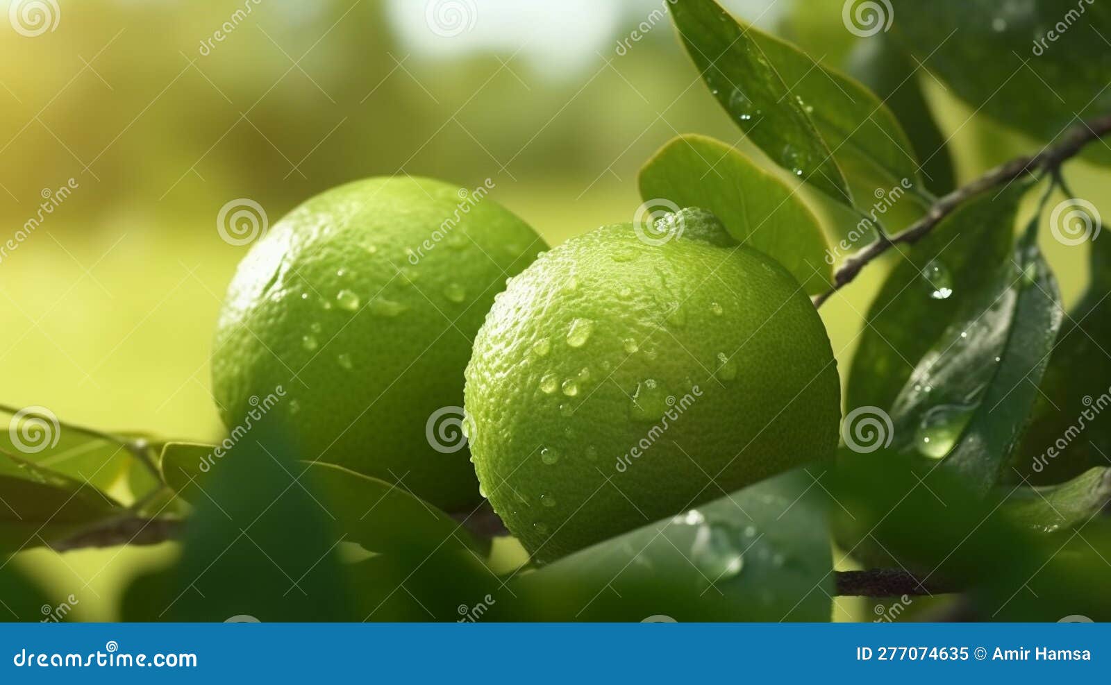 Lime juice on lime orchard stock illustration. Illustration of tree ...