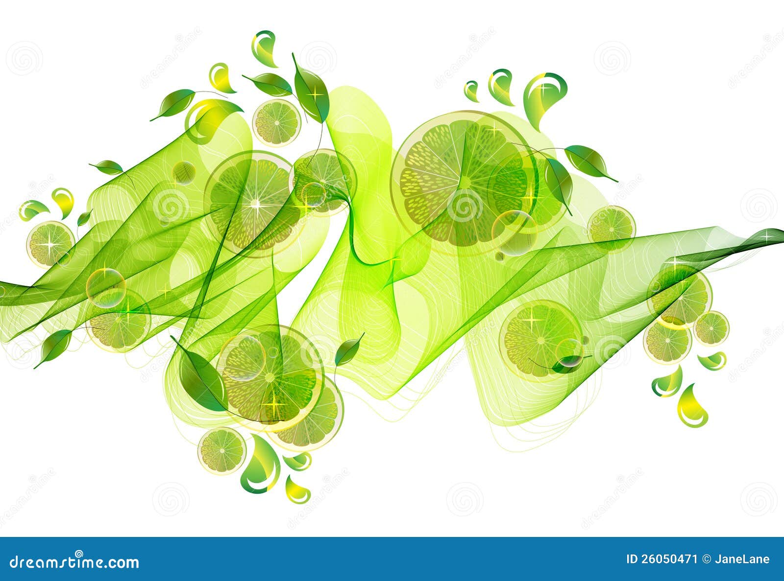 Lime Juice Splash with Abstract Wave Stock Vector - Illustration of ...