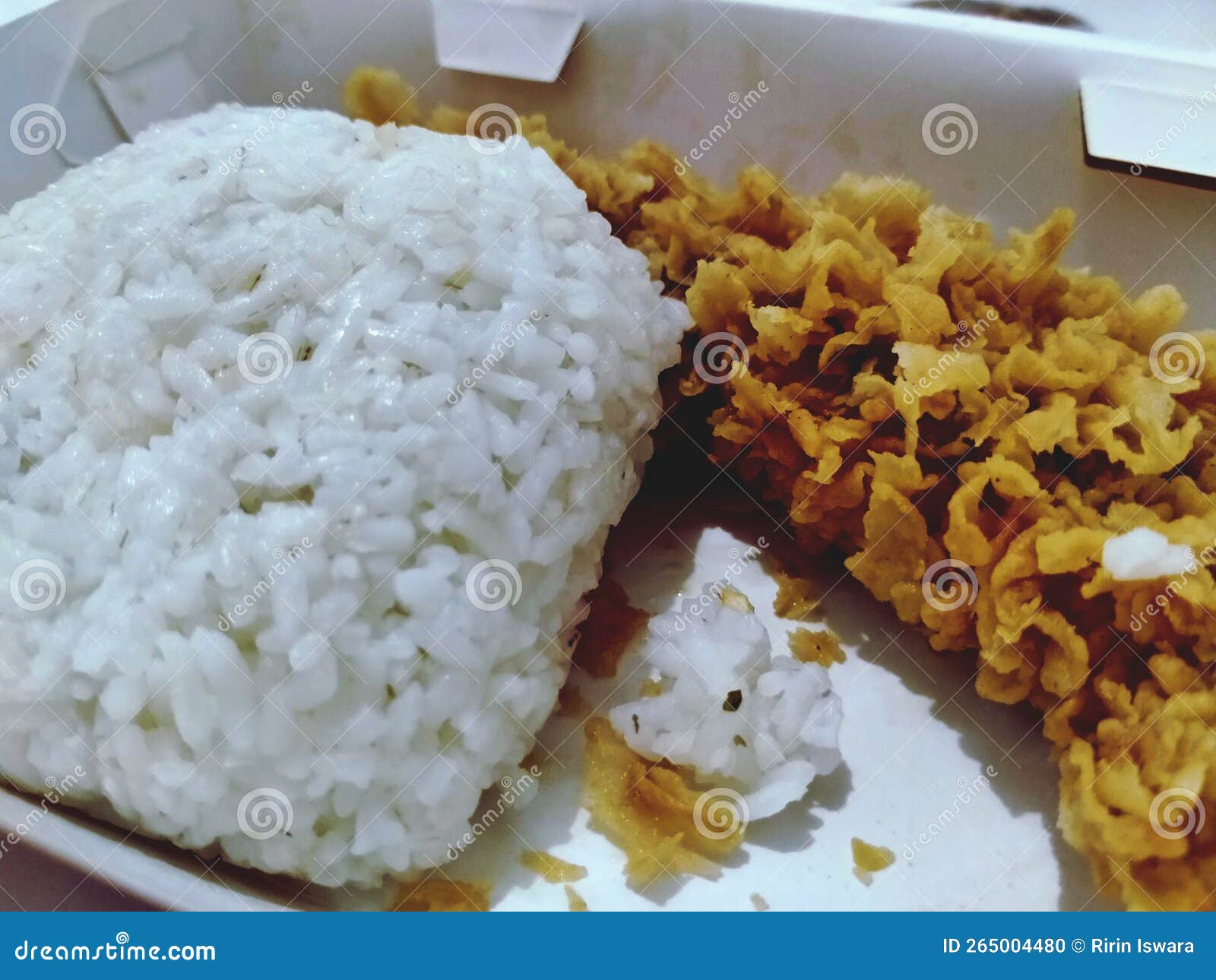 Lime Leaf Rice and Fried Fish in a Box Stock Photo - Image of soup ...
