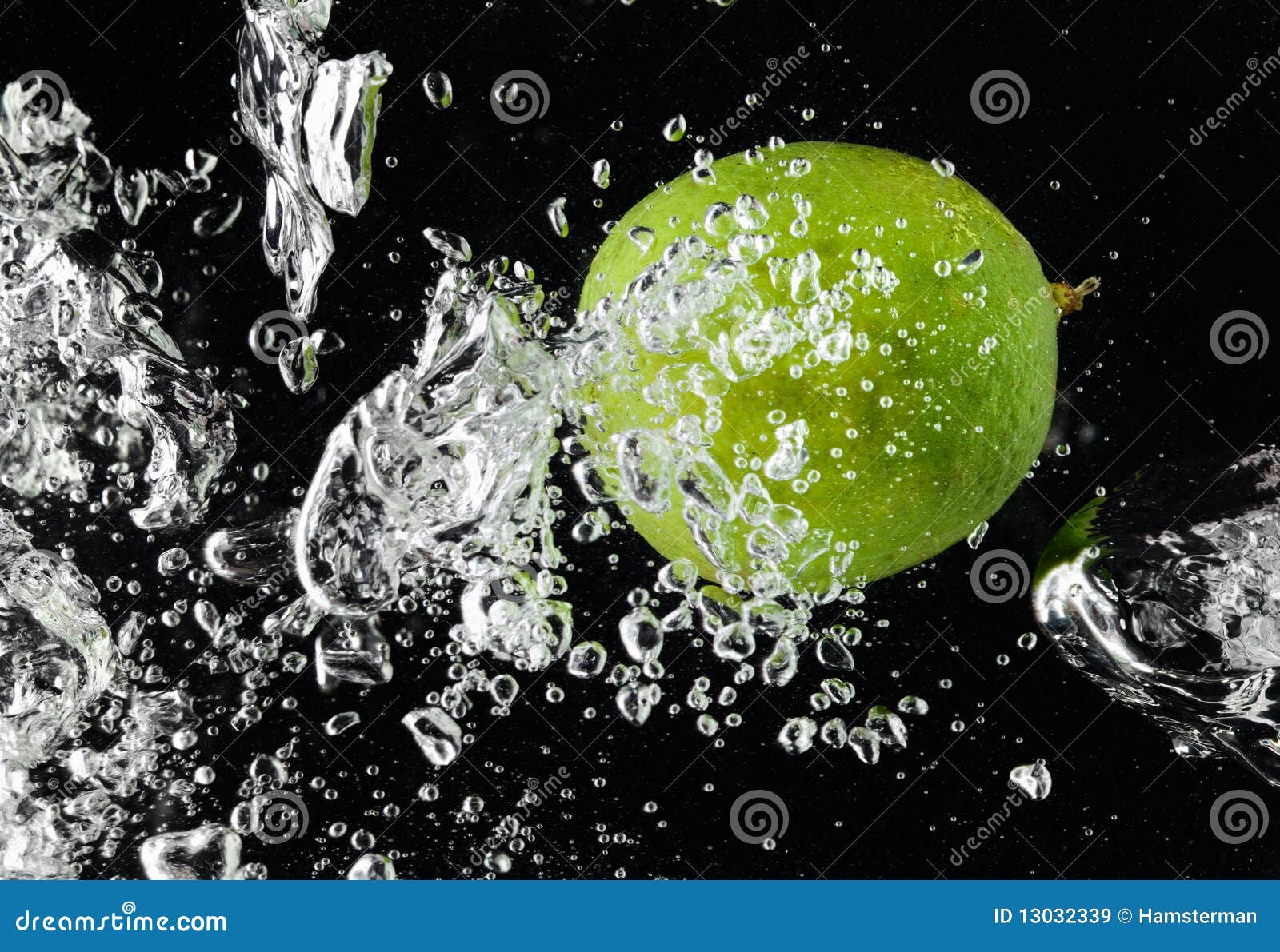 Lime (lemon) Falling in Water on Black Stock Image - Image of fresh ...
