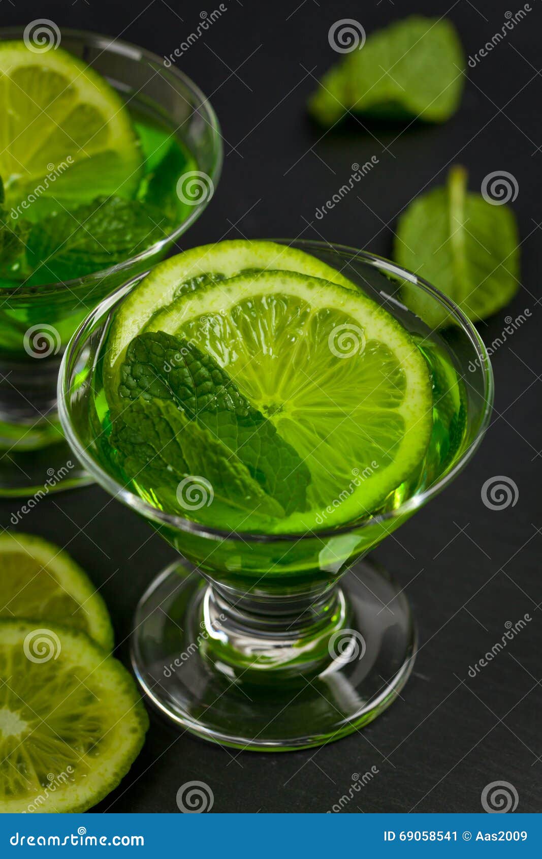 Lime and Mint, Green Vodka Drink Stock Image - Image of clover, liquor ...