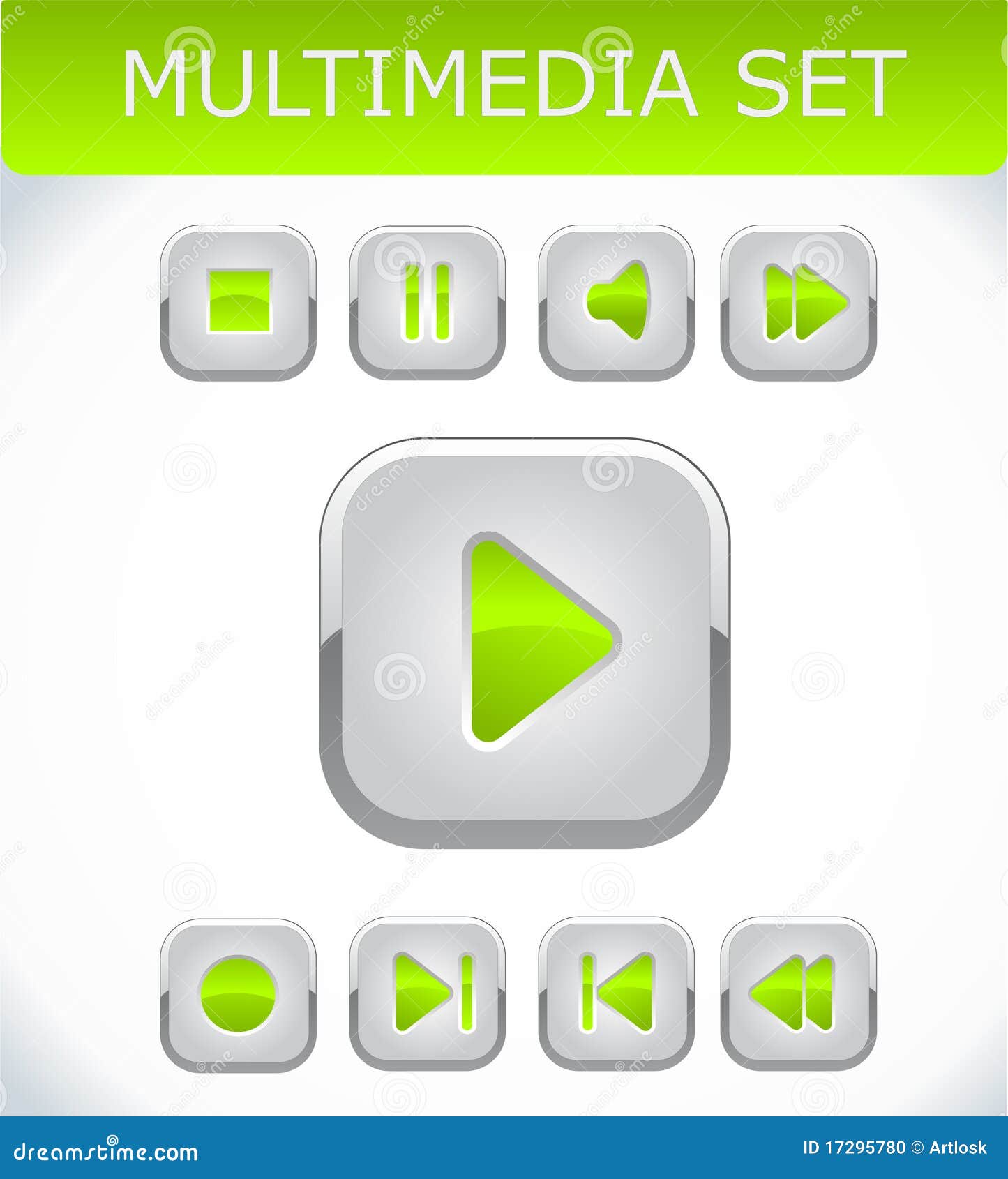 Lime multimedia set stock vector. Illustration of media - 17295780