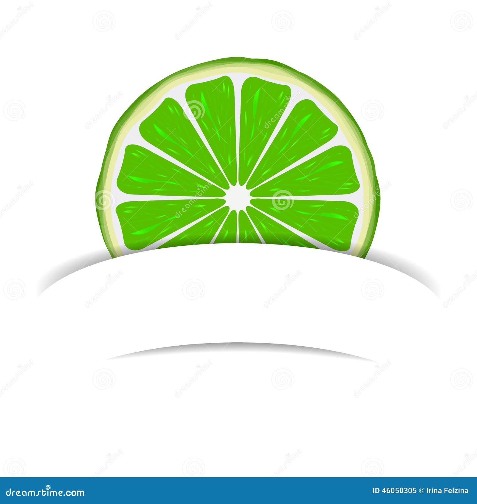 Lime with paper banner stock vector. Illustration of green - 46050305