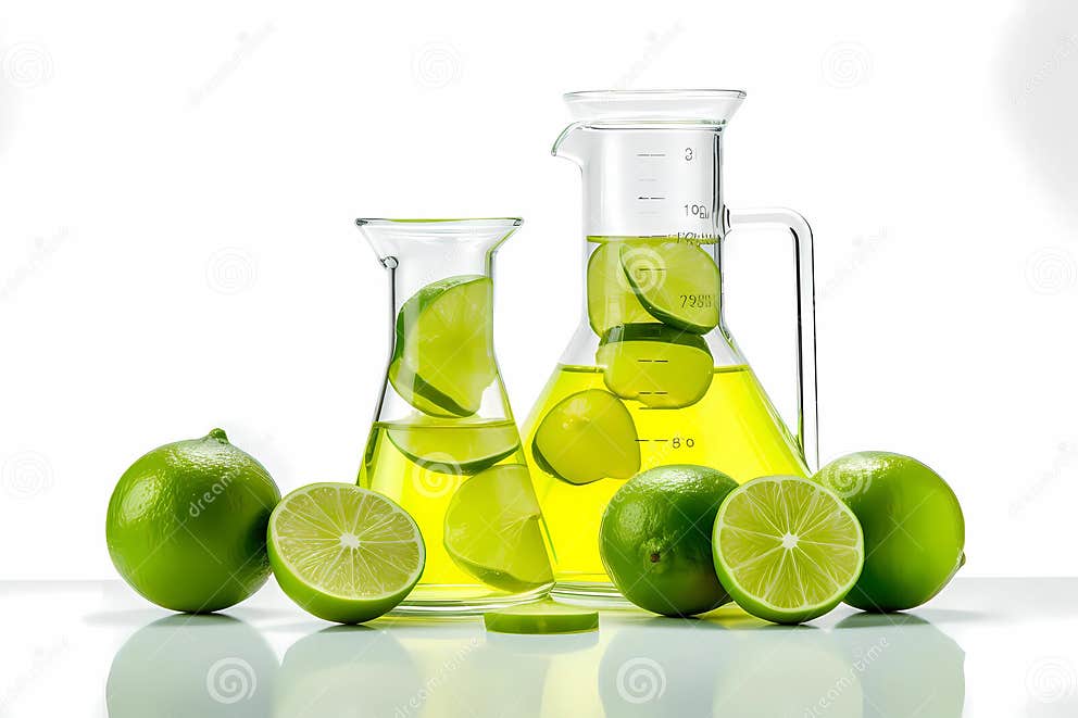 Lime in a Science Lab on a White Background with Small Details Stock ...