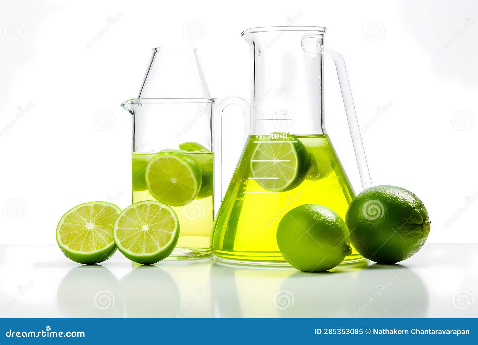 Lime in a Science Lab on a White Background with Small Details Stock ...