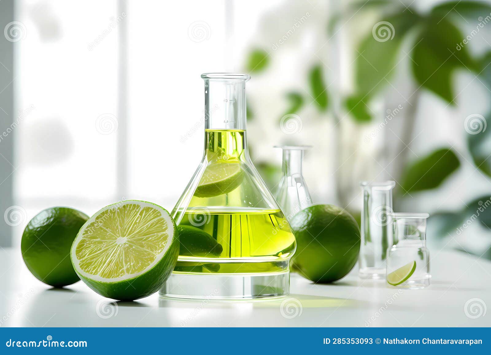 Lime in a Science Lab on a White Background with Small Details Stock ...