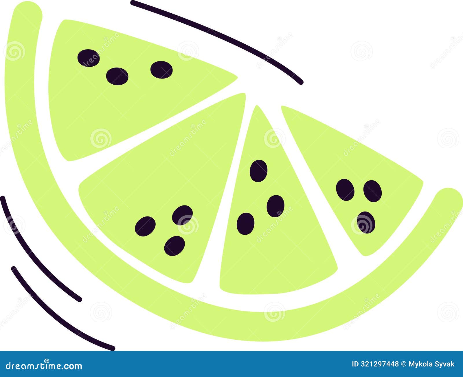 Lime Slice Hand Drawn stock illustration. Illustration of nature ...