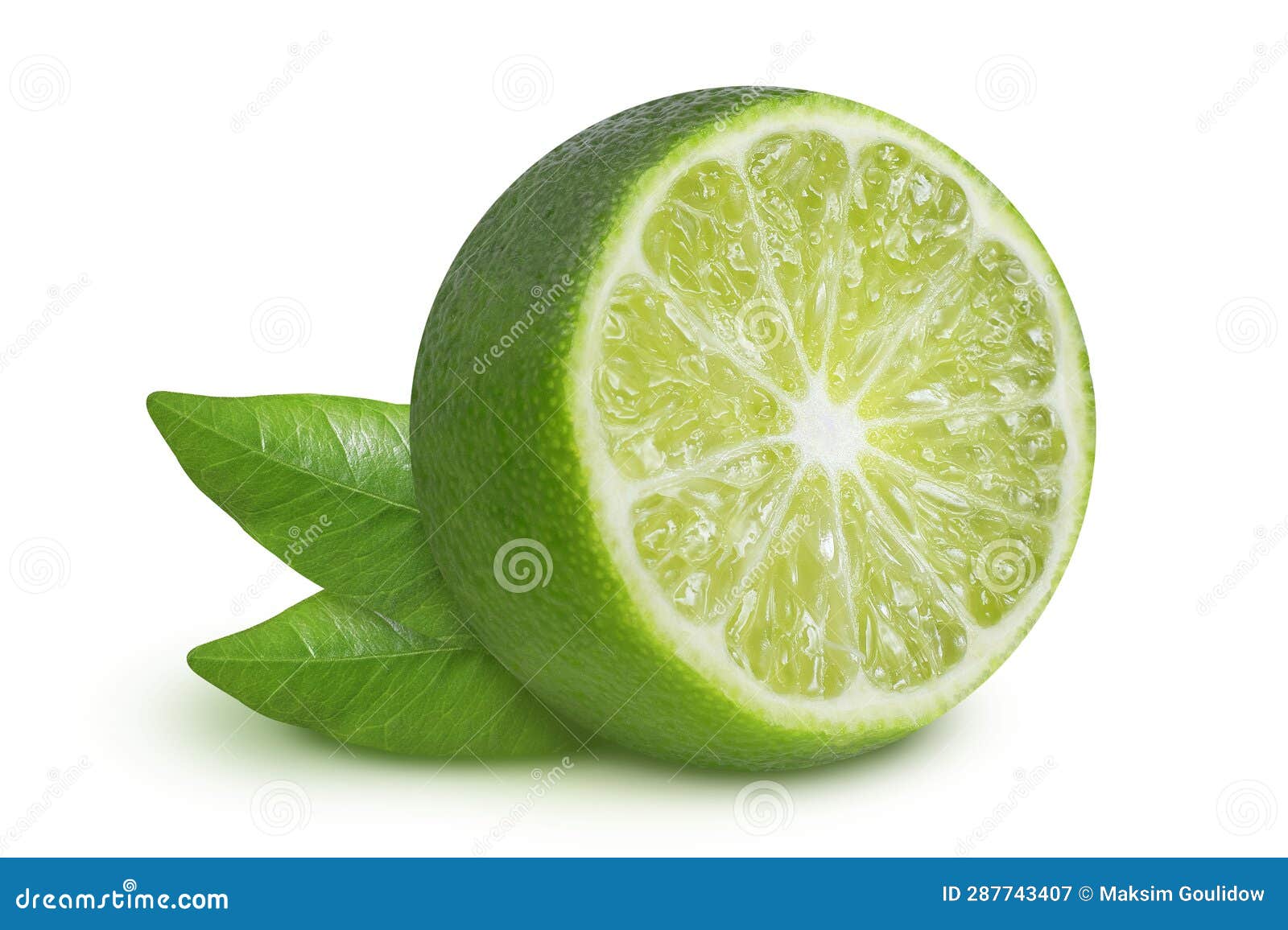 Lime Slice on Isolated White Background. Stock Image - Image of food ...