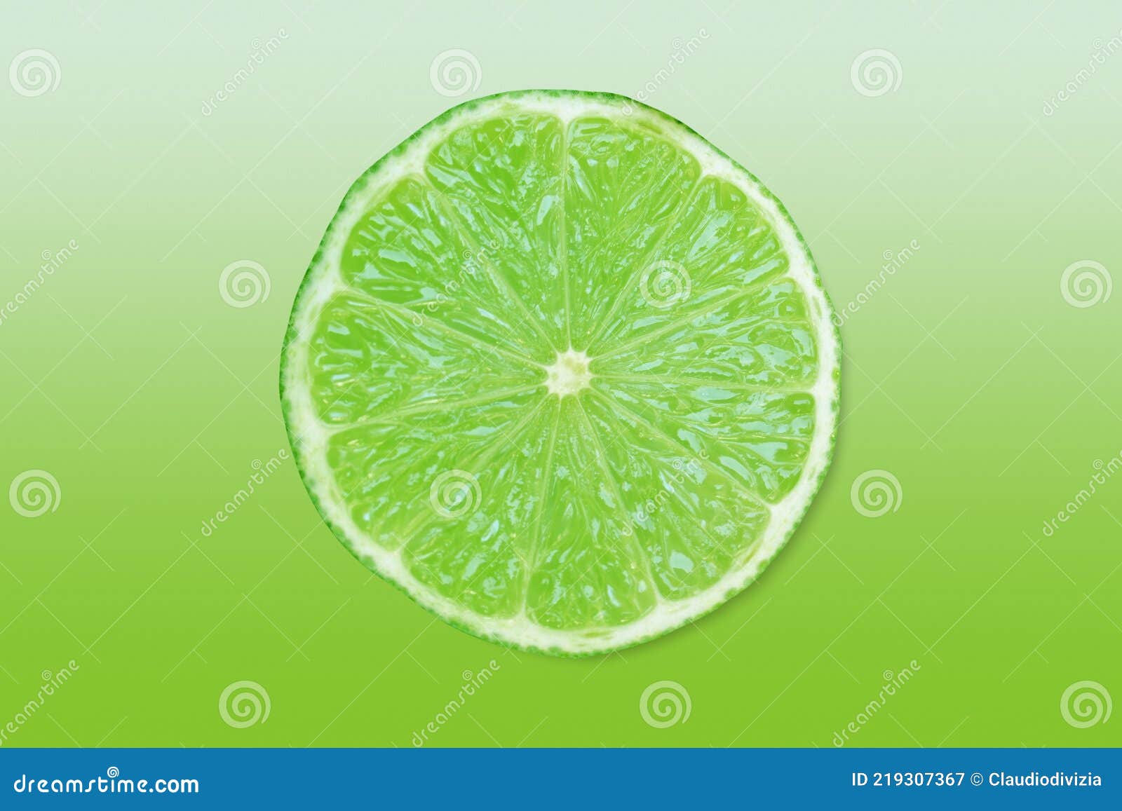 Lime Slice Over Matching Colour Background Stock Image - Image of lime ...