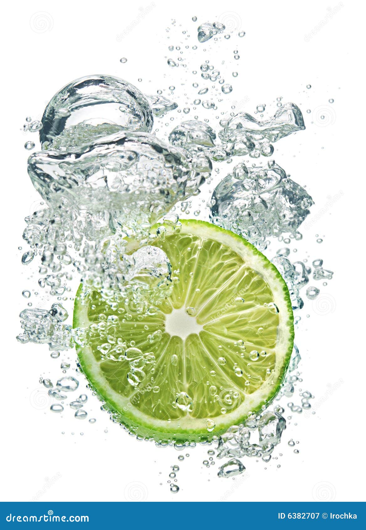 Lime Slice In Clear Fizzy Water Bubble Background Stock Photography ...