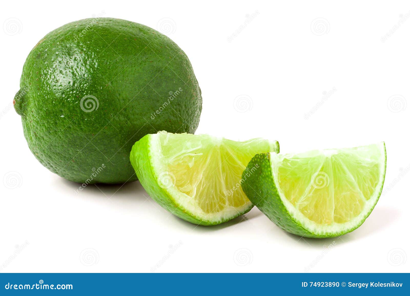 Lime with Slices Isolated on White Background Stock Photo - Image of ...