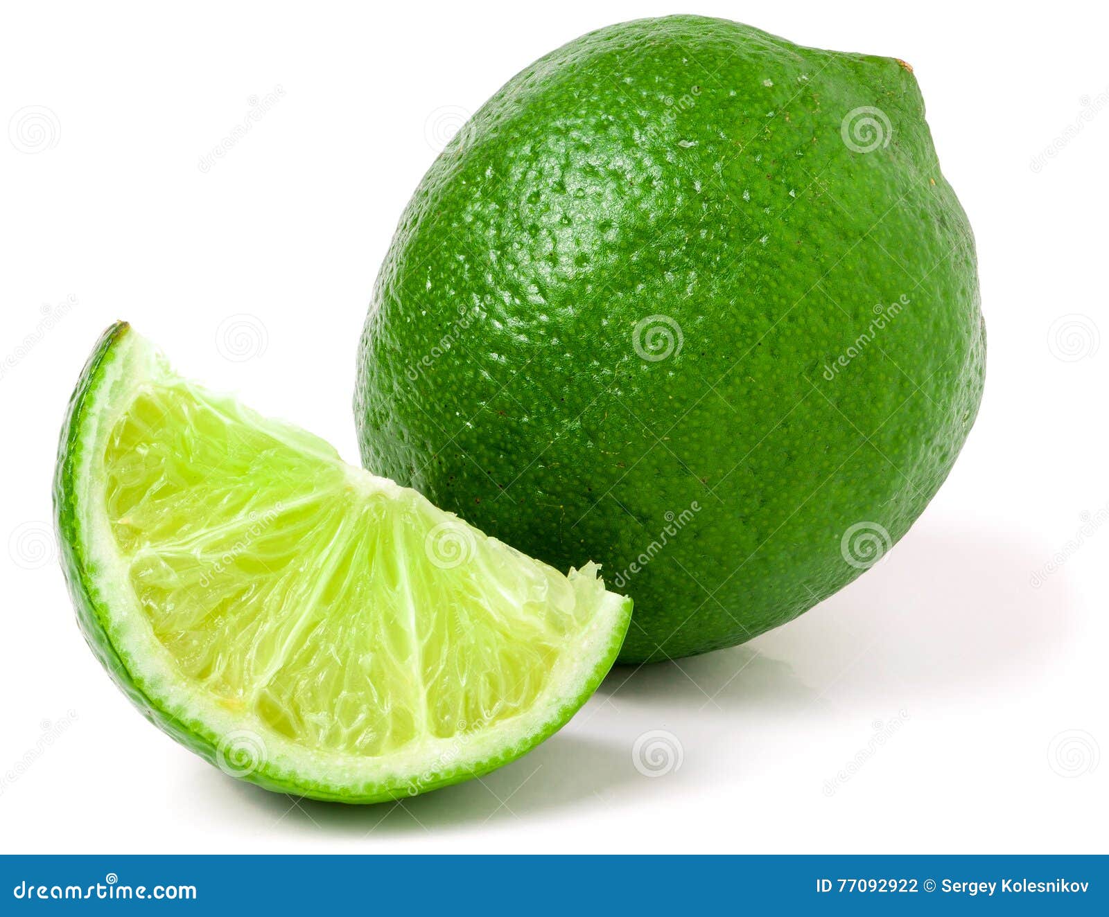 Lime with Slices Isolated on White Background Stock Photo - Image of ...