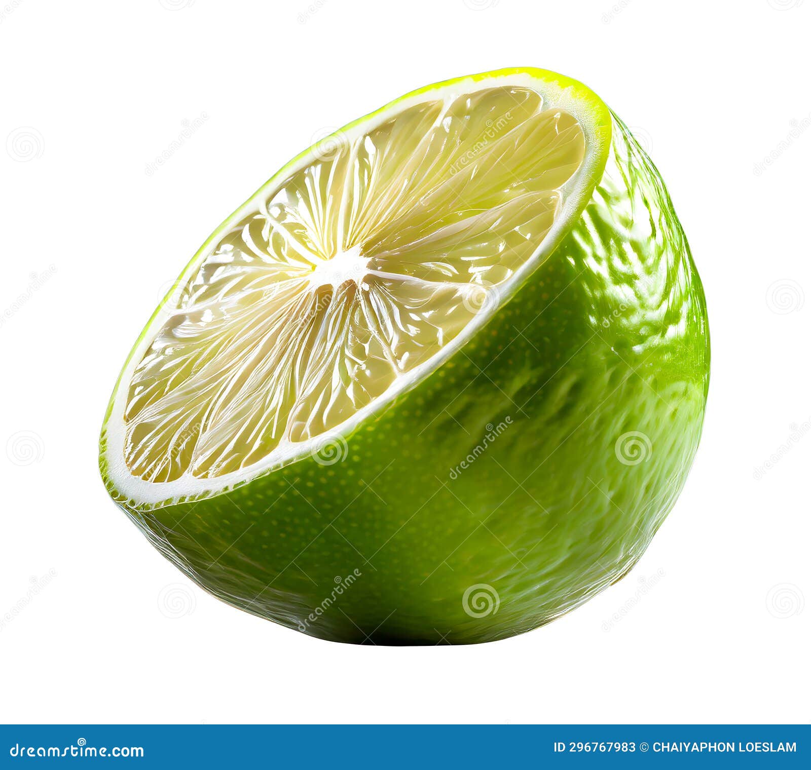 Lime Slices Isolated on White Background. Cut in Half Lime Isolated ...