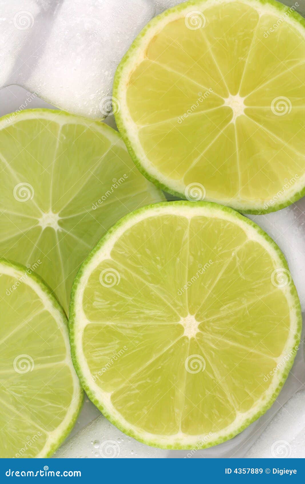 Lime slices on white ice stock image. Image of drink, health - 4357889