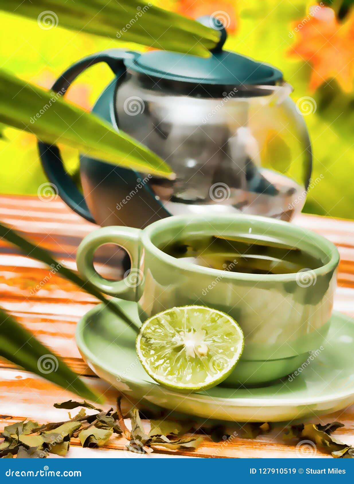 Lime Tea Refreshment Represents Cafeterias Restaurant and Cafe Stock ...