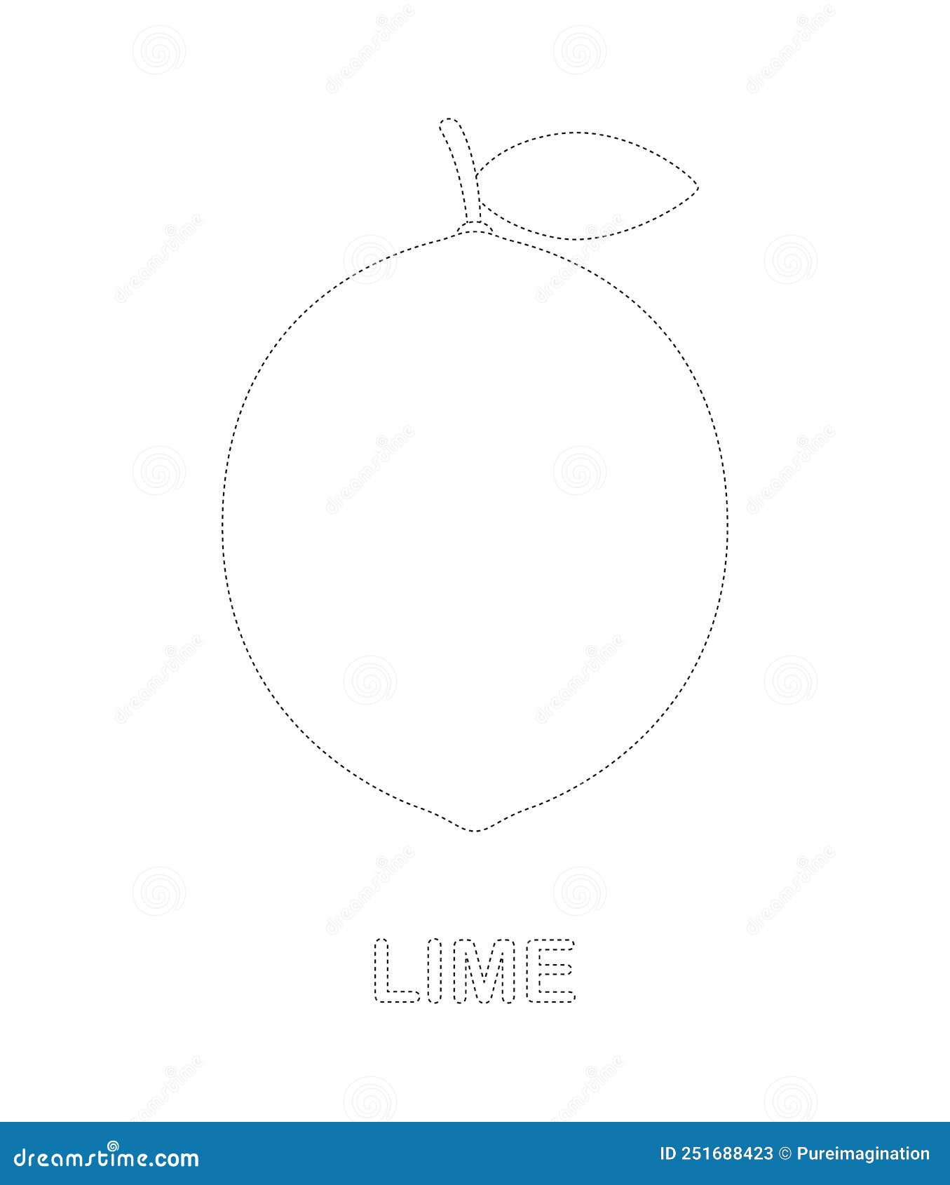 Lime Tracing Worksheet for Kids Stock Vector - Illustration of ...